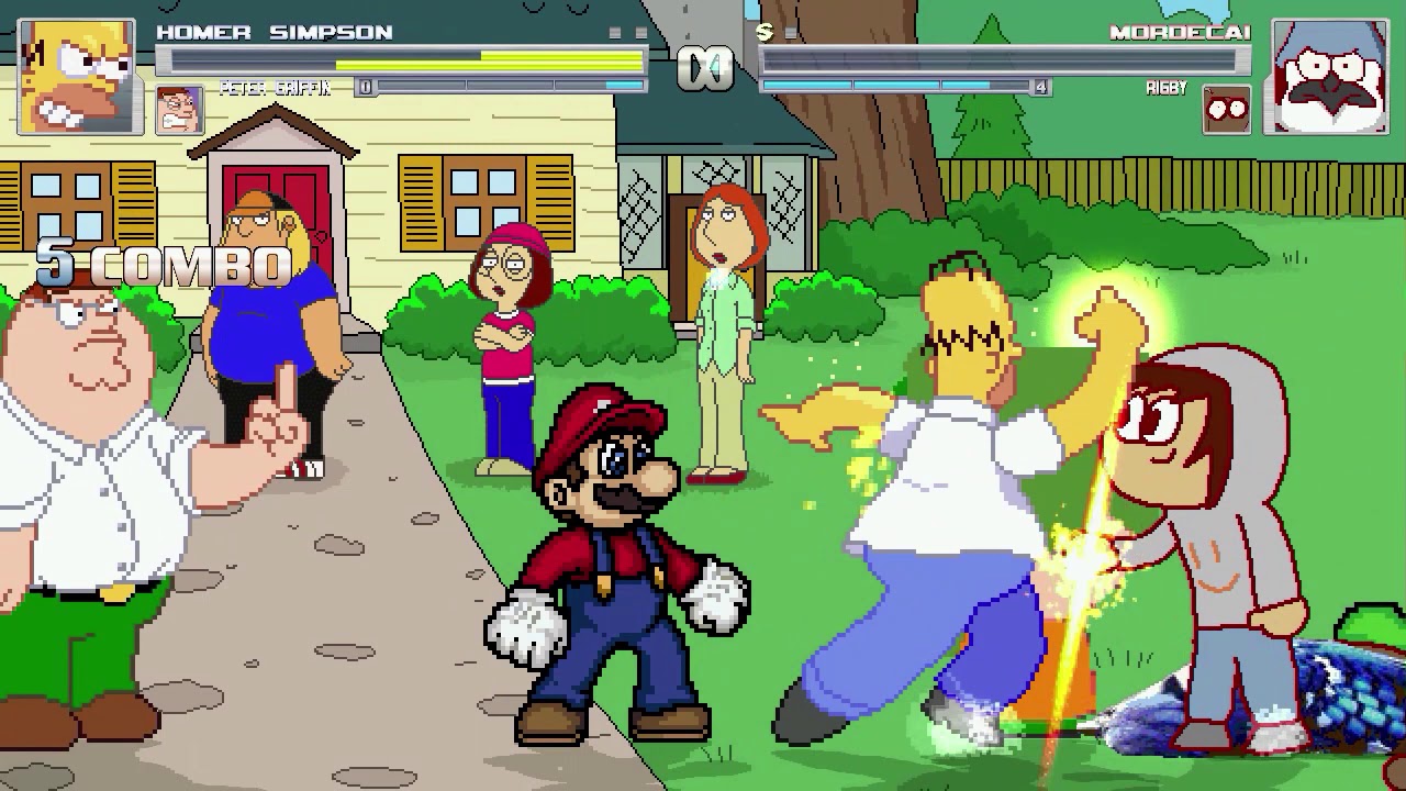 AN Mugen Request #1943: Homer, Peter, Crow, Mario VS Mordecai, Rigby ...