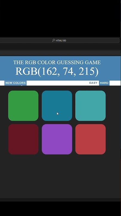 DAY 6 || RGB color guessing game using HTML, CSS, javascript. #shorts #short #ncs #youtubeshorts ...