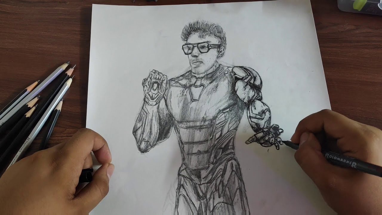 Drawing JLaservideo ( jake laser) as iron man - YouTube