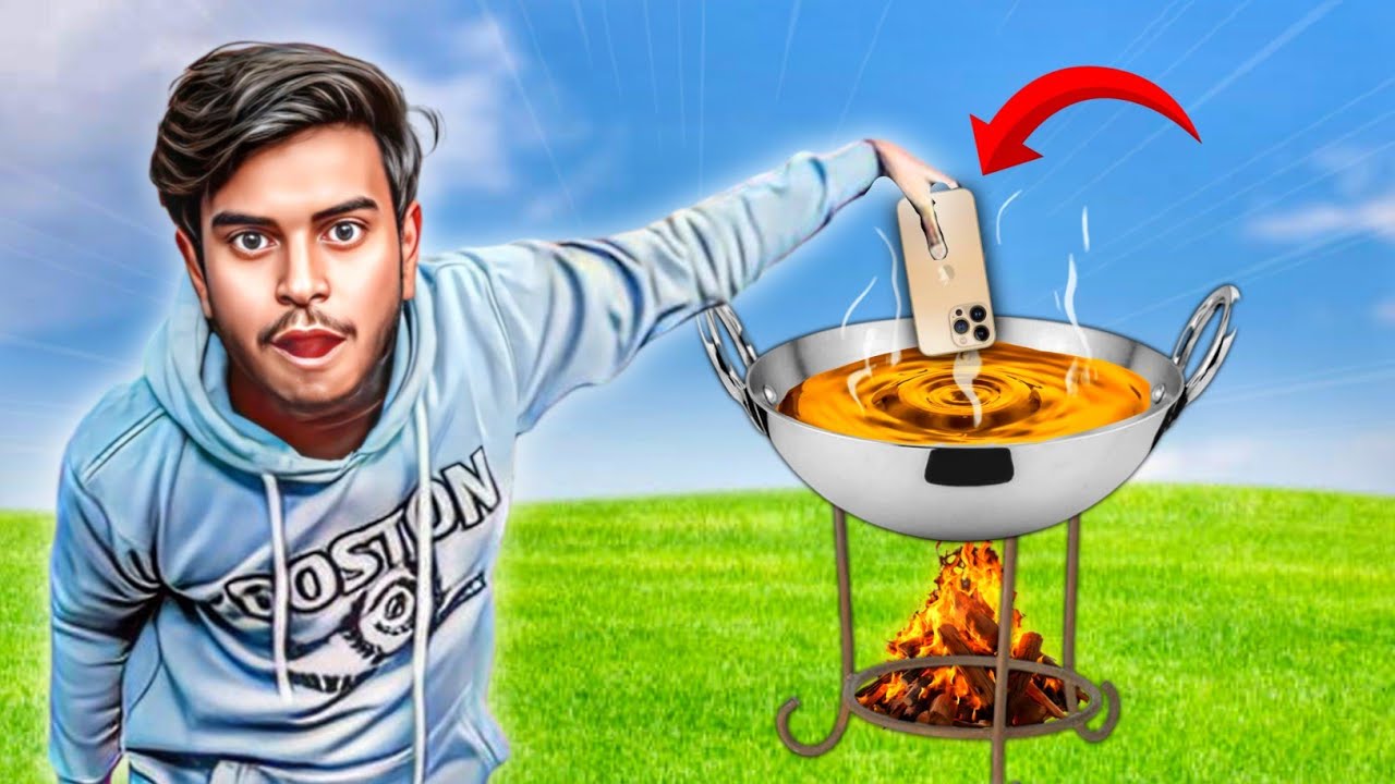 fry iphone oil experiment || fry dar diye || phone in fry ...