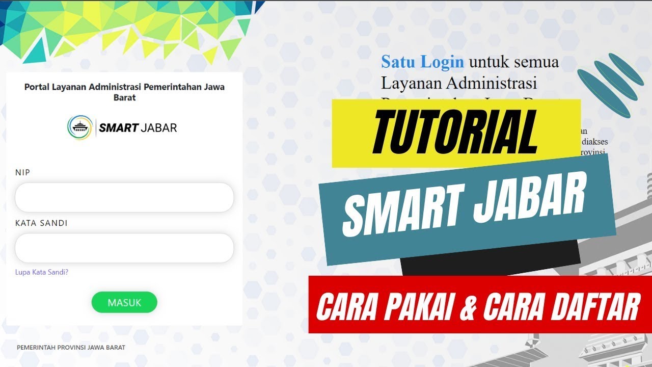 Cara Menggunakan SMART JABAR Single Sign On Jabar - YouTube