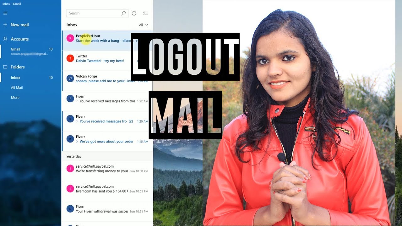 How To Logout Mail In Window 10 - YouTube