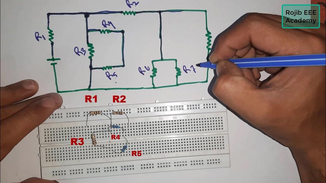 series parallel hard circuit on a breadboard - YouTube