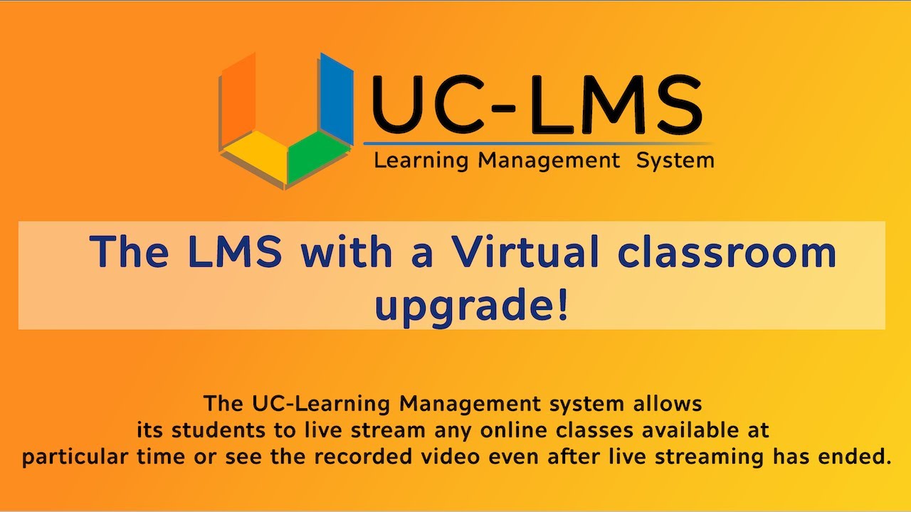 UC-LMS | Intro to top of the line LMS with Live Virtual Classroom - YouTube