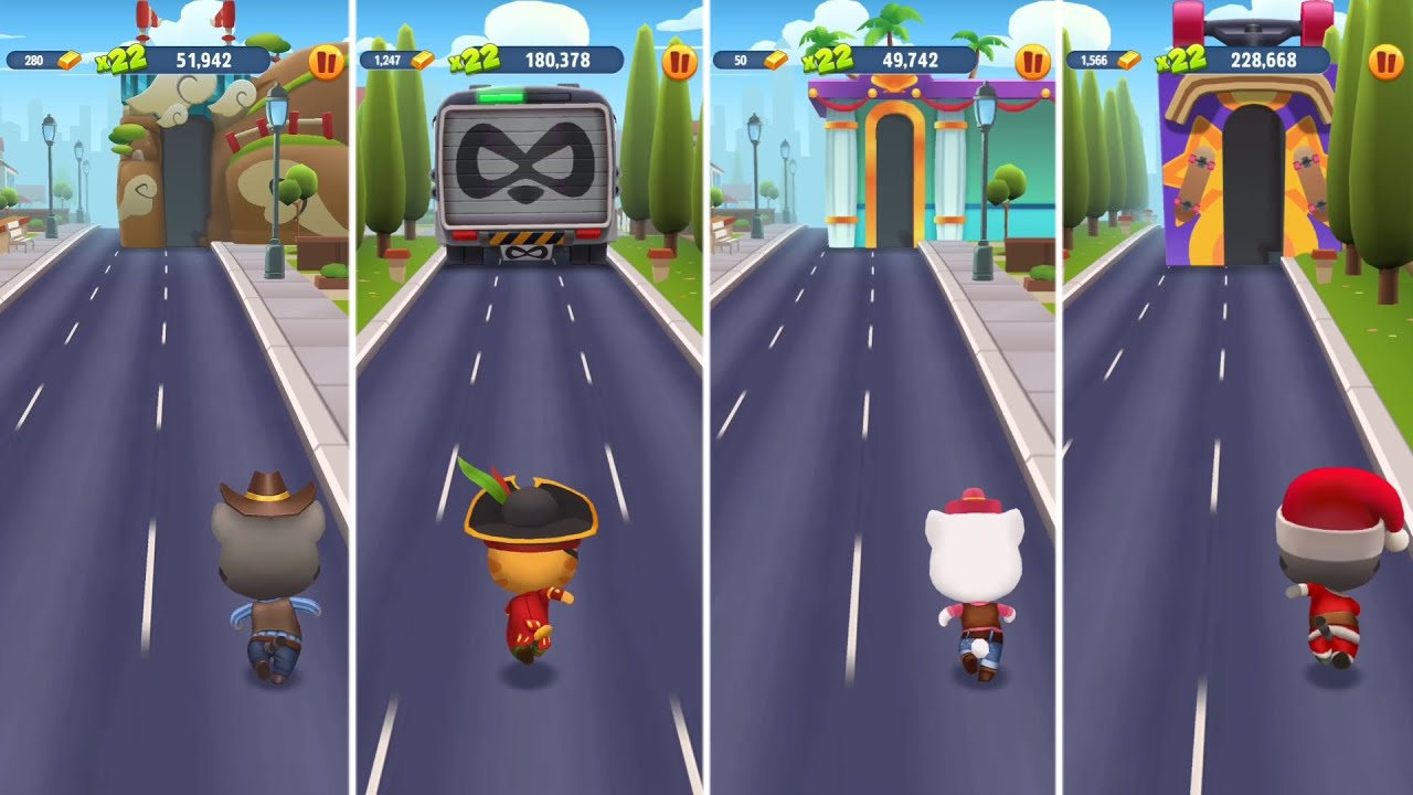 Talking Tom Gold Run: Cowboy Tom,Pirate Ginger,Cowboy Angela,Santa Tom ...