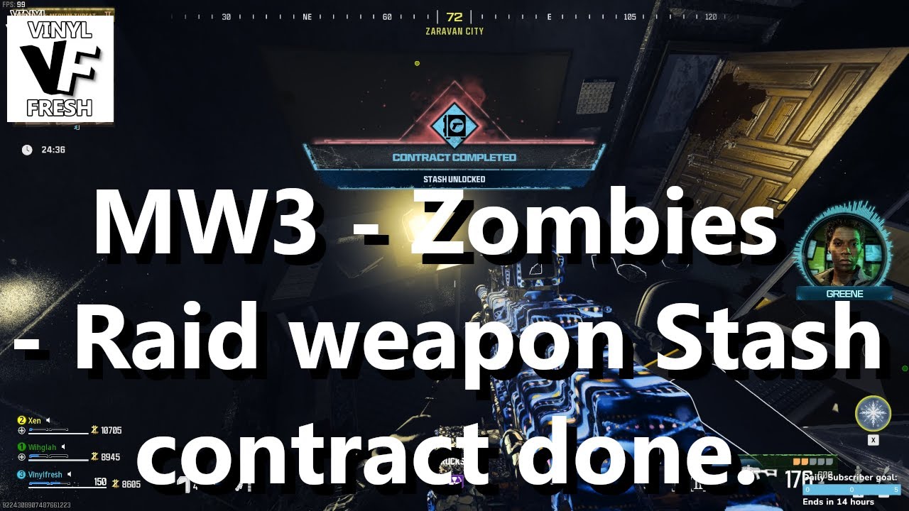 COD - MW3 - Zombies - Raid weapon Stash contract done. - YouTube