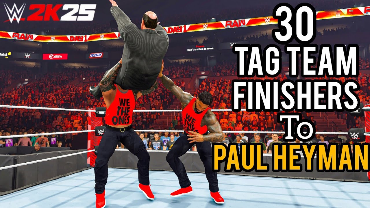 30 Best Tag Team Finishers to Paul Heyman - WWE 2K25 - YouTube