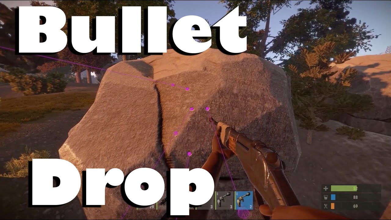 RUST: Testing Bullet Drop On The Silencer - YouTube