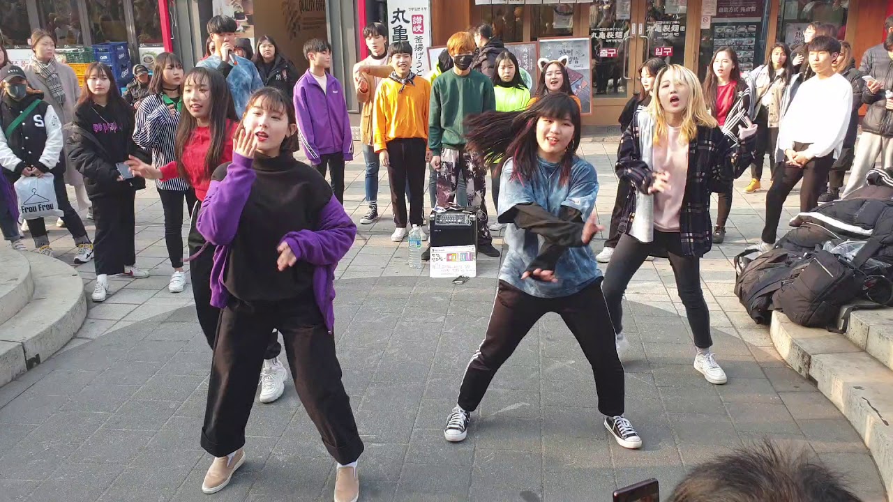 20191222 홍대 버스킹존 4번 연합댄스팀 컬러 공연 마마무 Hip Youtube