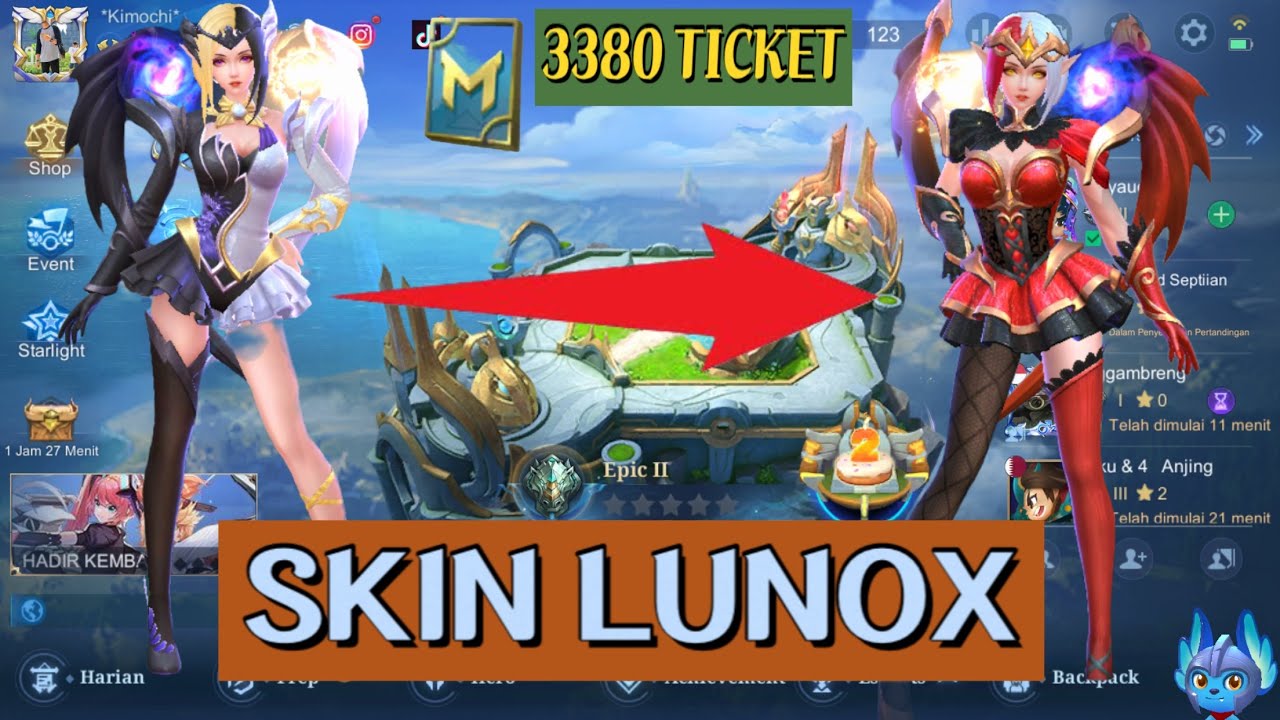 SKIN LUNOX || LUCKI SPIN || SPENT 3380 TIKETS ️ - YouTube