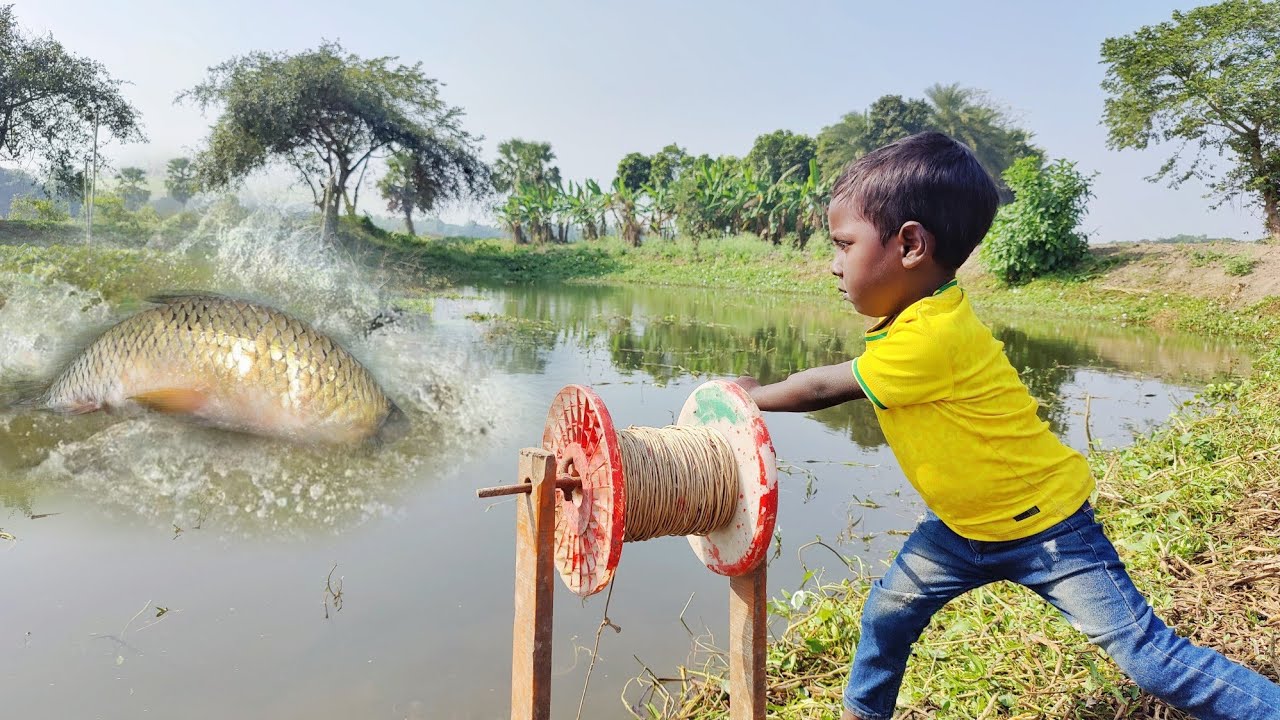 Most Popular Hook Fishing 2023 Little Boy Catching Big Fish By Fish ...