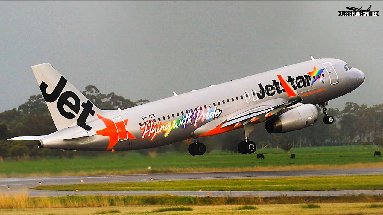 Jetstar "FLYING WITH PRIDE" Livery (VH-VFY) at BUSSELTON Airport - YouTube