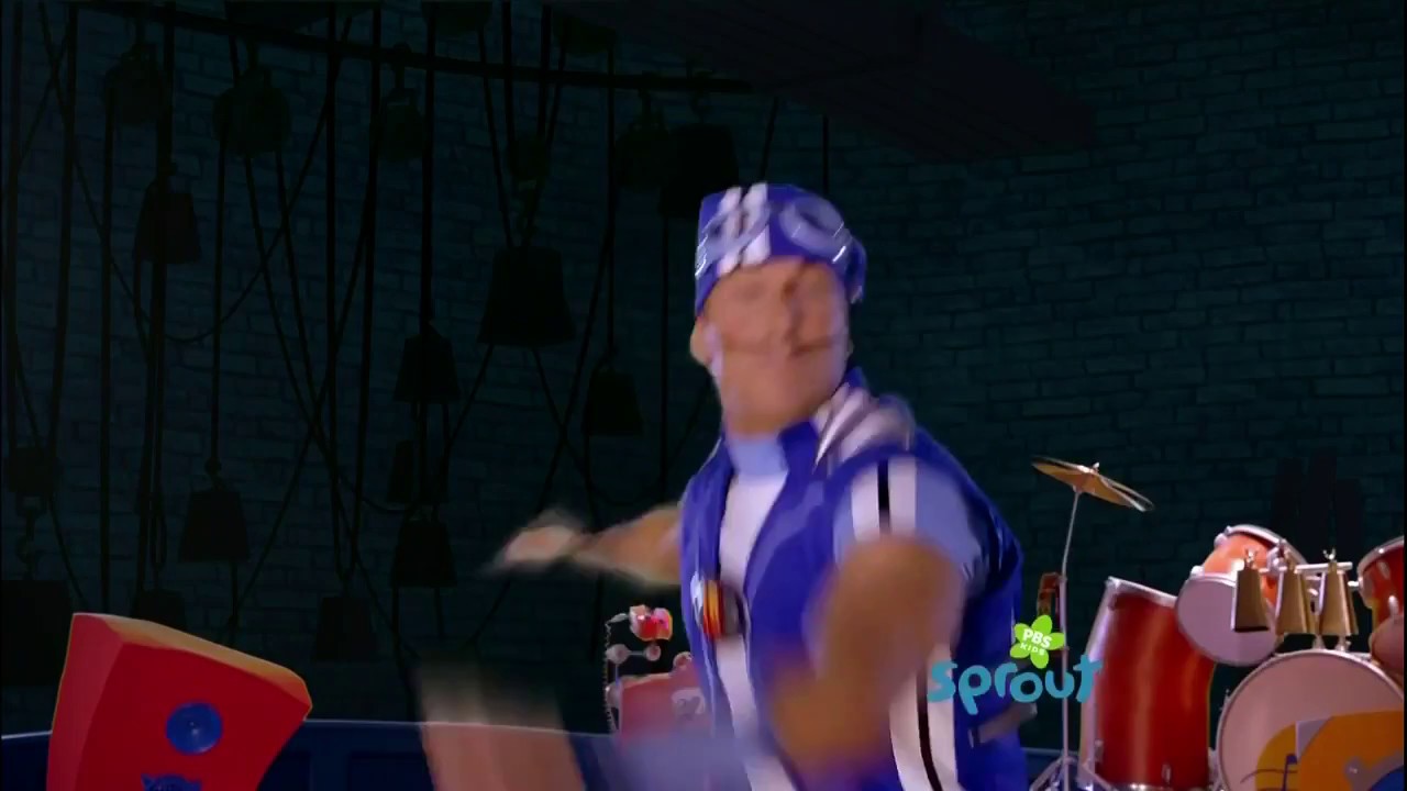 Sportacus makes the kids to play in the band - YouTube