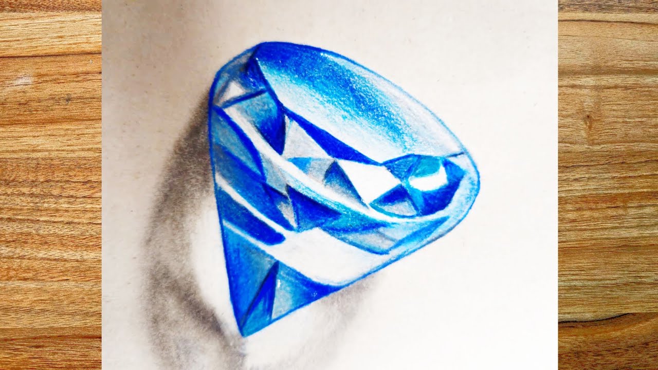 Diamond drawing with colored pencils - YouTube