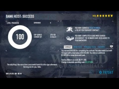 Bank heist: cash | stealth