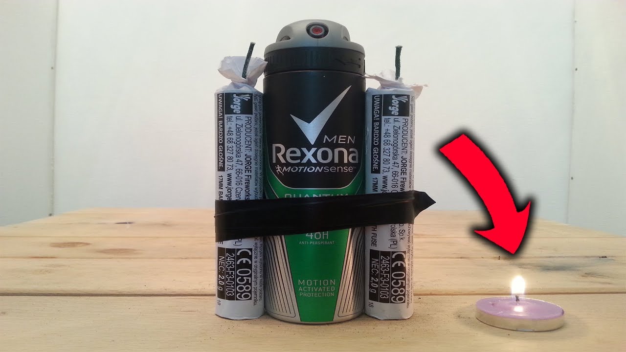 EXPERIMENT FIRECRACKERS vs DEODORANT SPRAY (rexona) - YouTube