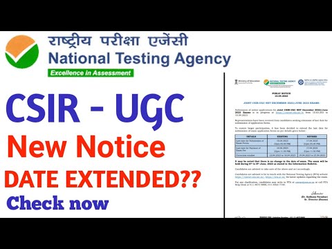 CSIR NET 2023 New Notice || date extended notice for form filling csir ...