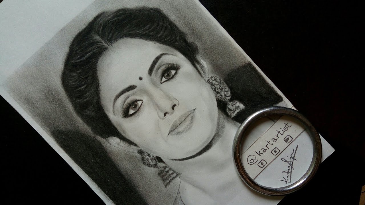 Tribute To Sridevi | Drawing Sridevi | RIP - YouTube