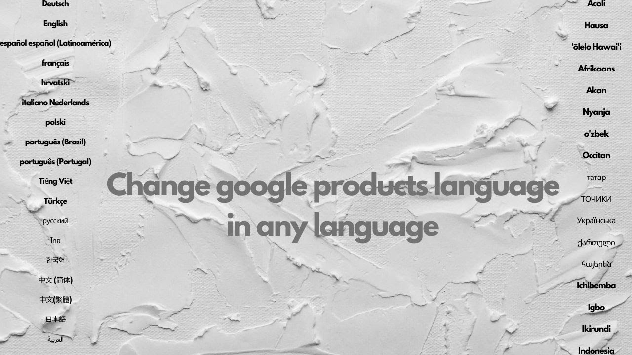 Change google products language - YouTube