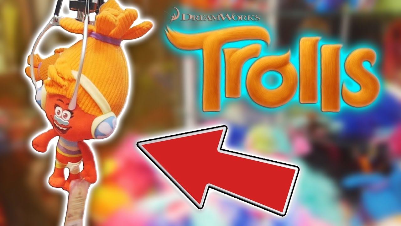 Winning Trolls Movie Plush On The CLAW MACHINE || Beating The Arcade ...