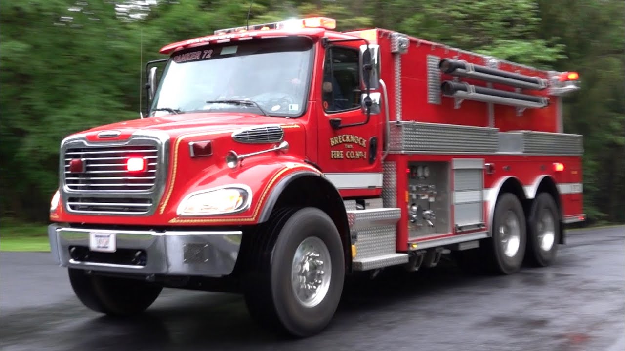 Brecknock Township Fire Company Tanker 72 Responding - YouTube