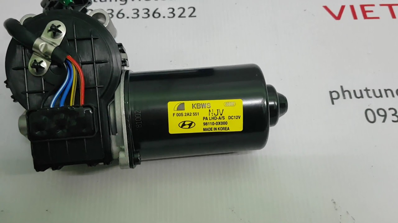 981100X000 Mô tơ gạt mưa Hyundai I10 - YouTube