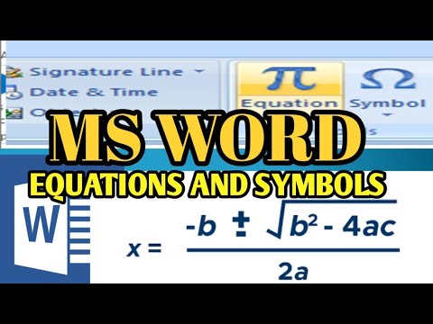 Ms-word equation and symbols - YouTube