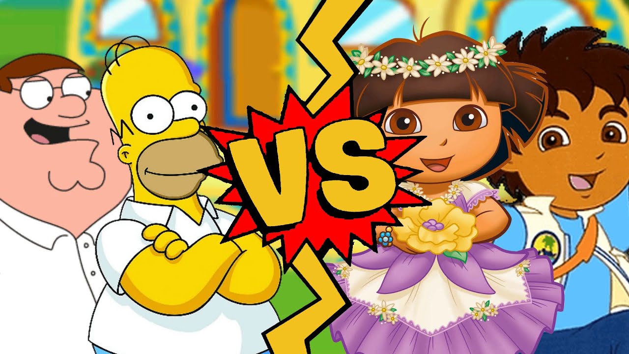 M.U.G.E.N. Battles | Homer Simpson/Peter Griffin vs Dora/Diego - YouTube