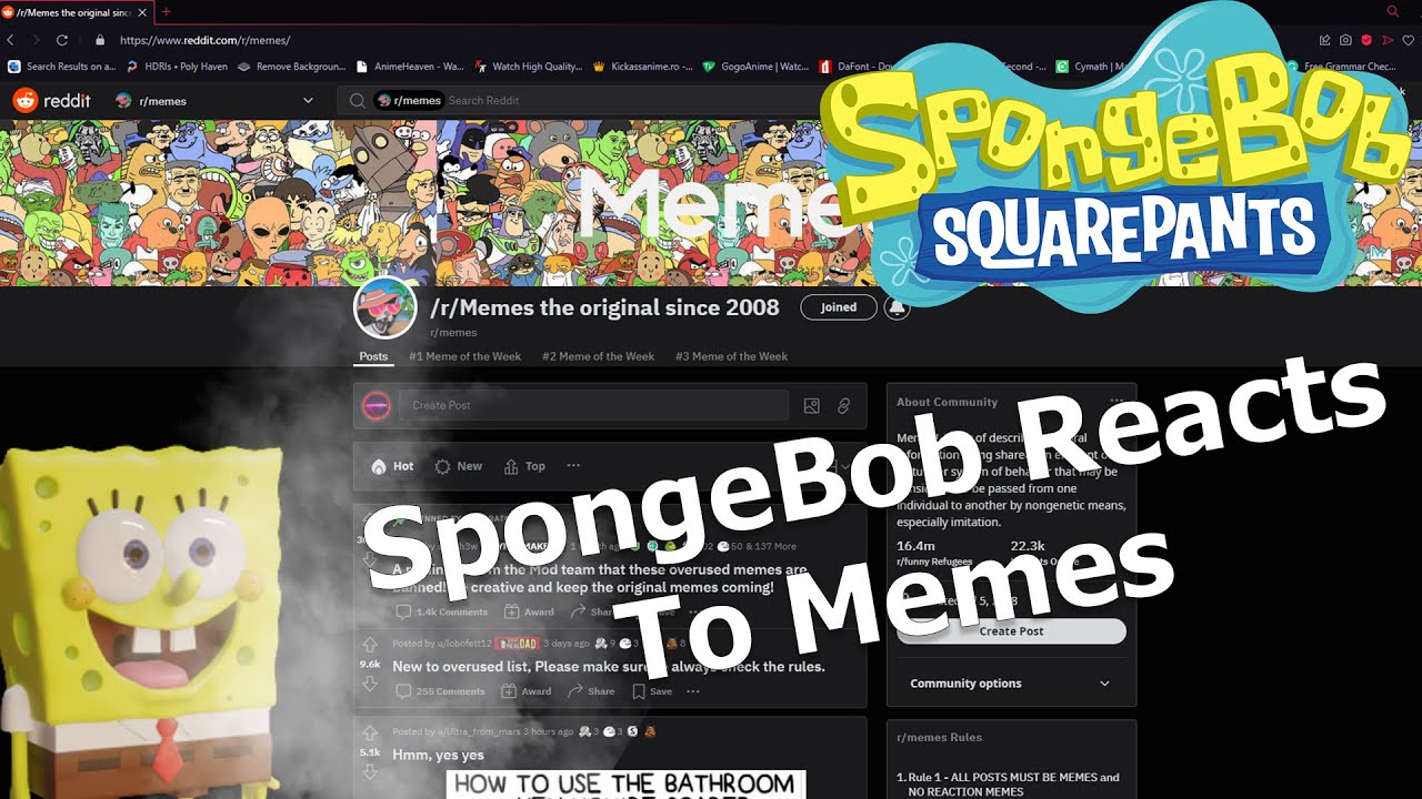 SpongeBob Reacts to r/Memes from Reddit |Has a mental Breakdown| - YouTube