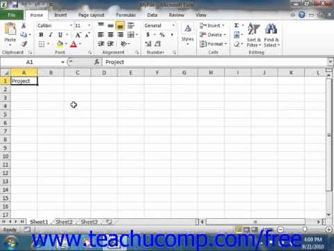 Excel 2010 Tutorial Selecting Cells Microsoft Training Lesson 2.8 - YouTube