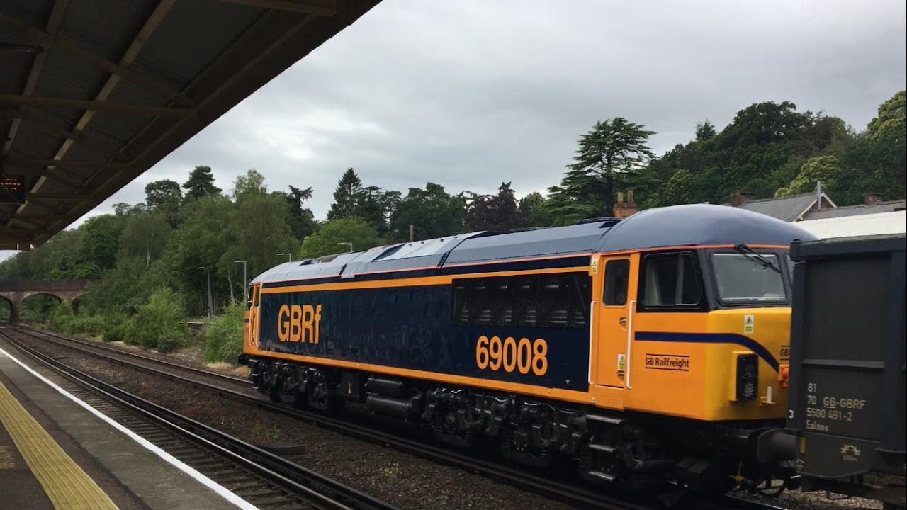 GBRF 69008 UK freight train - YouTube