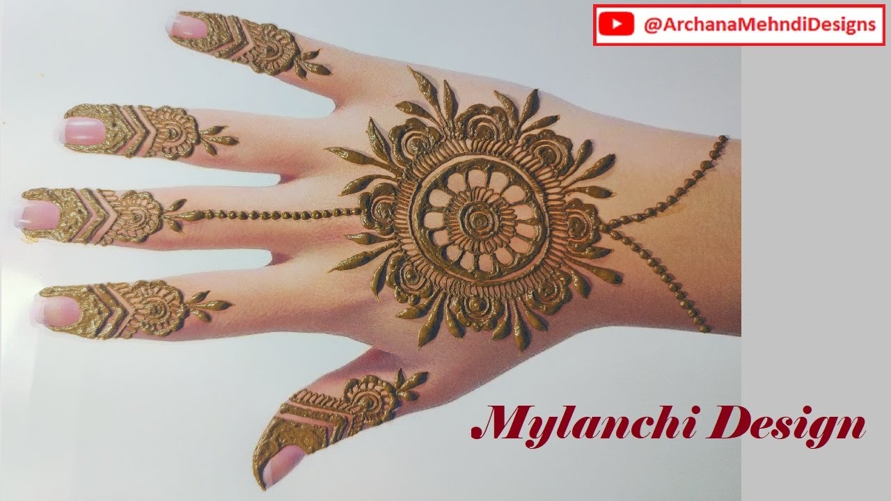 Simple mylanchi design : Latest, beautiful, simple, front back hand new ...