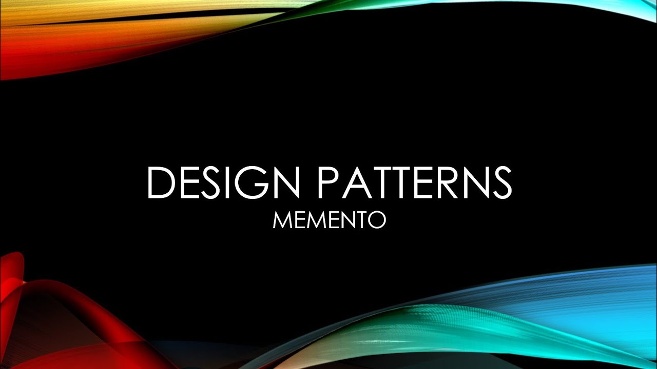 Memento Design Pattern - YouTube