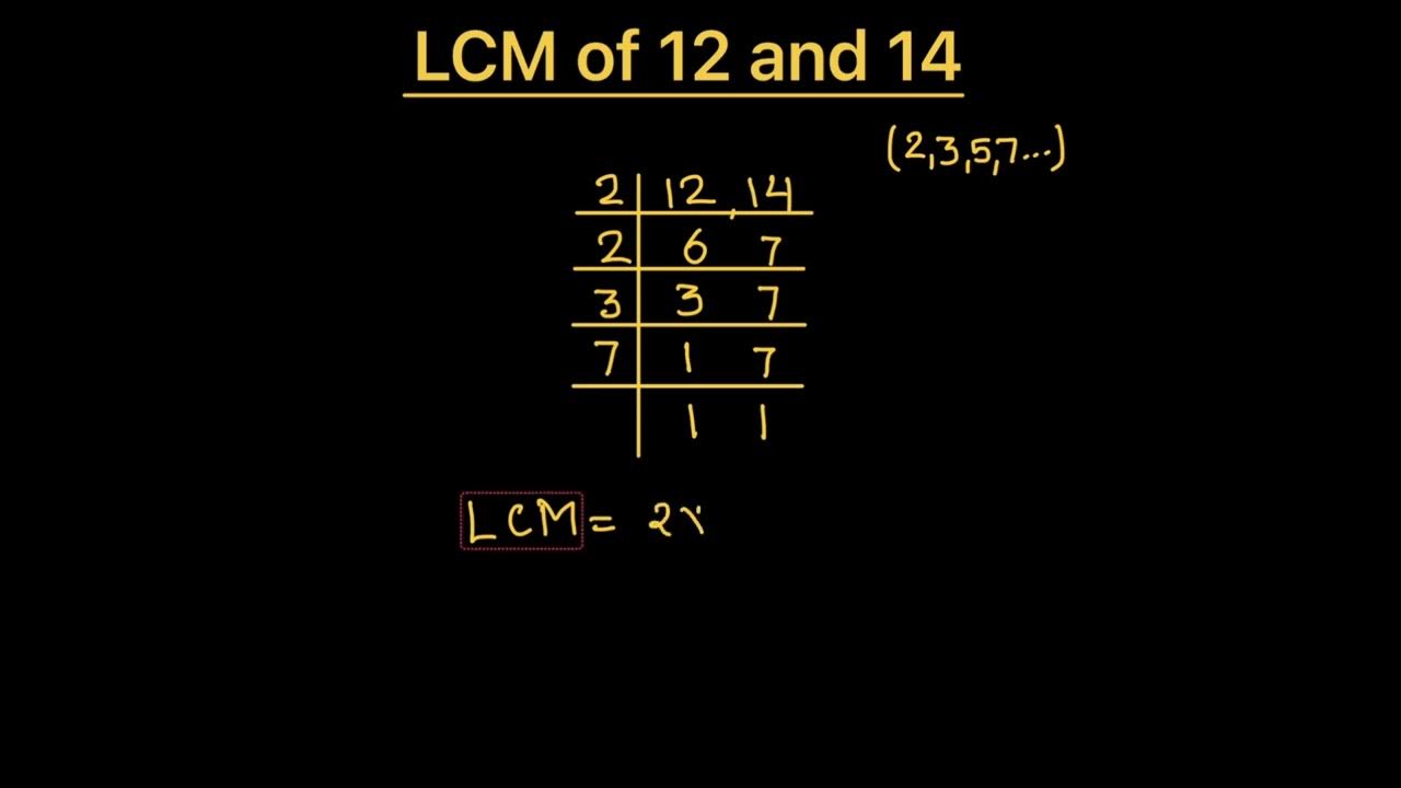 How to Find LCM of 12 and 14 / How to Find LCM / Finding LCM of 12 and ...