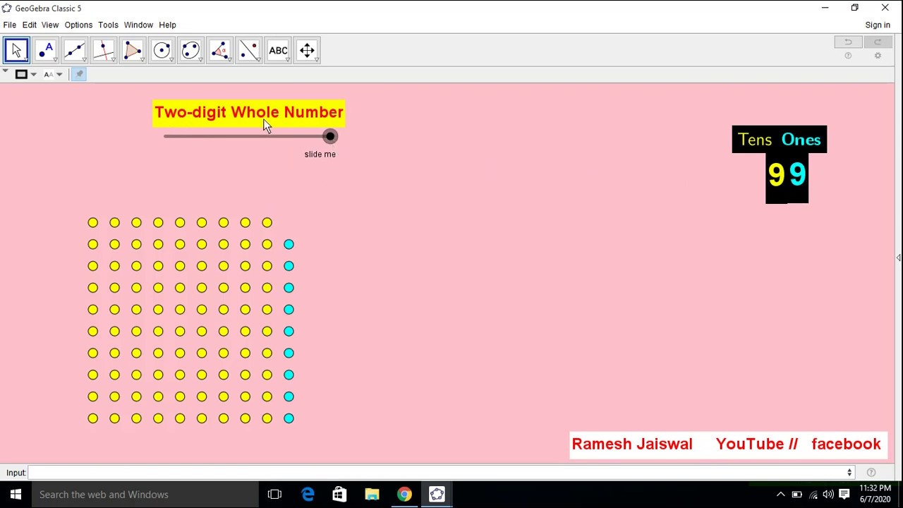 How to construct two digit whole number use GeoGebra - YouTube