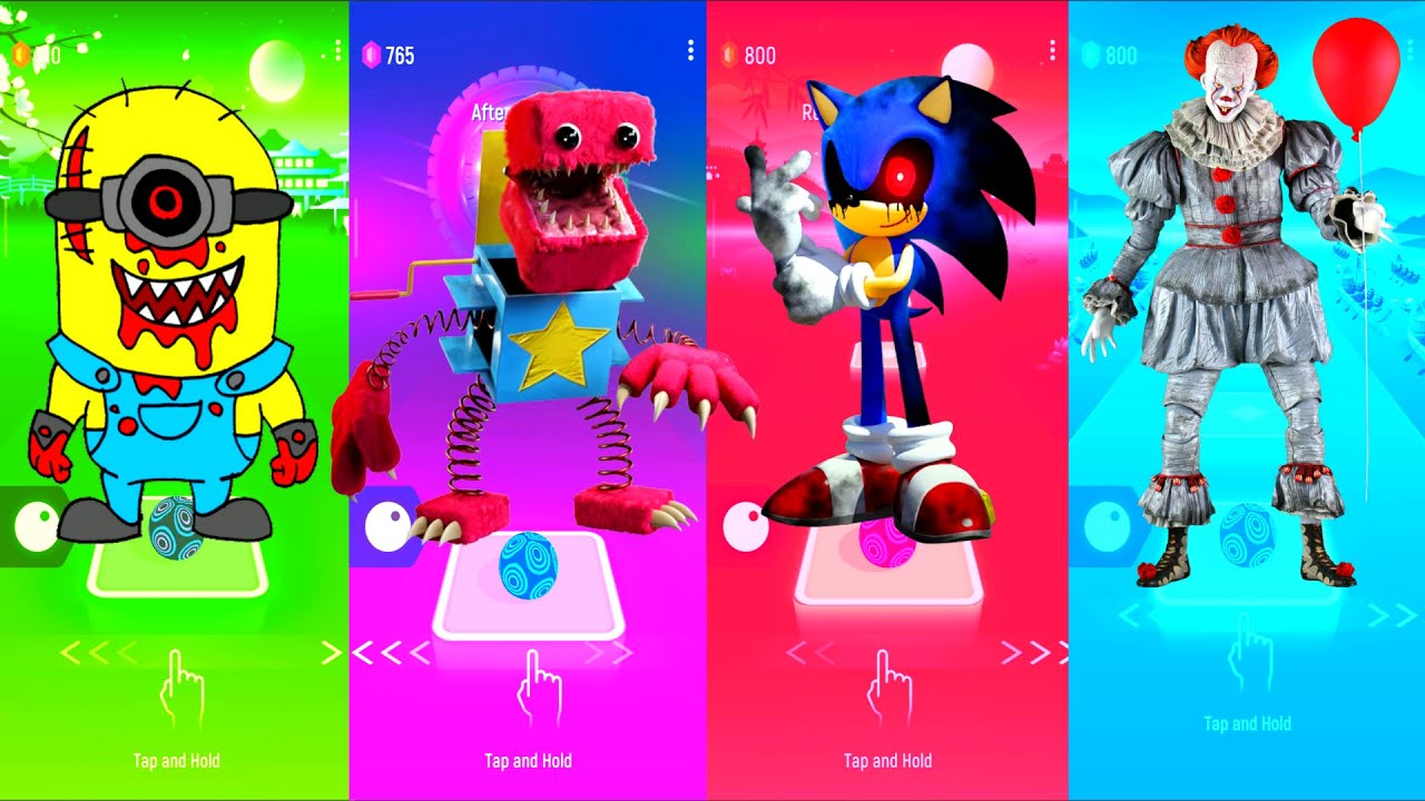 Minions Exe 🆚 Boxy Boo 🆚 Sonic Exe 🆚 Pennywise It | Tiles Hop Fun Ball ...