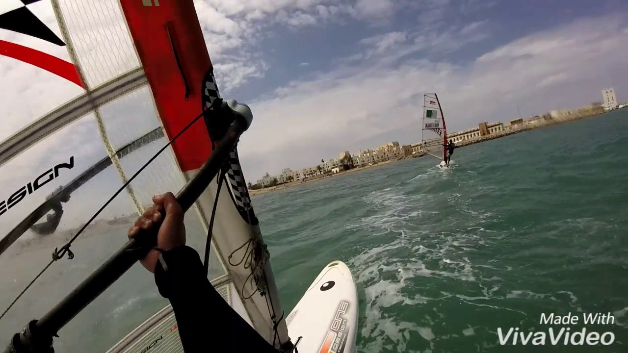 Kitesurfing & windsurf techno 293 (algeria) - YouTube