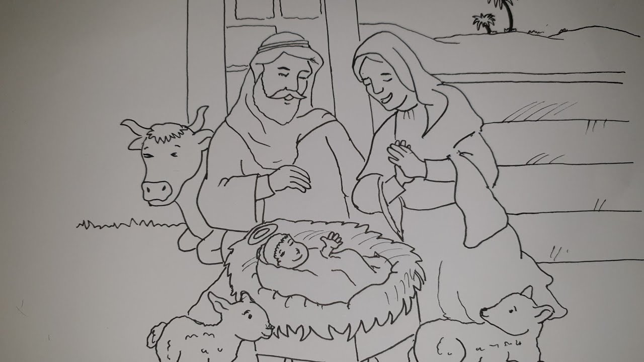 Kako nacrtati rodjenje Isusa Hrista/How to draw the birth of Jesus ...
