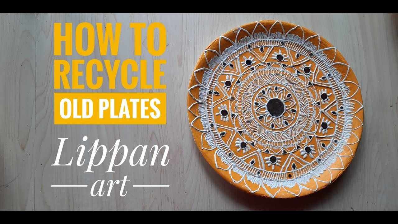 Lippan Art With Cone I Recycle Old Plates I Mud Mirror Art Cone Work DIY I YouTube Lippan Art With Cone I Recycle Old Plates I Mud Mirror Art Cone Work DIY I YouTube