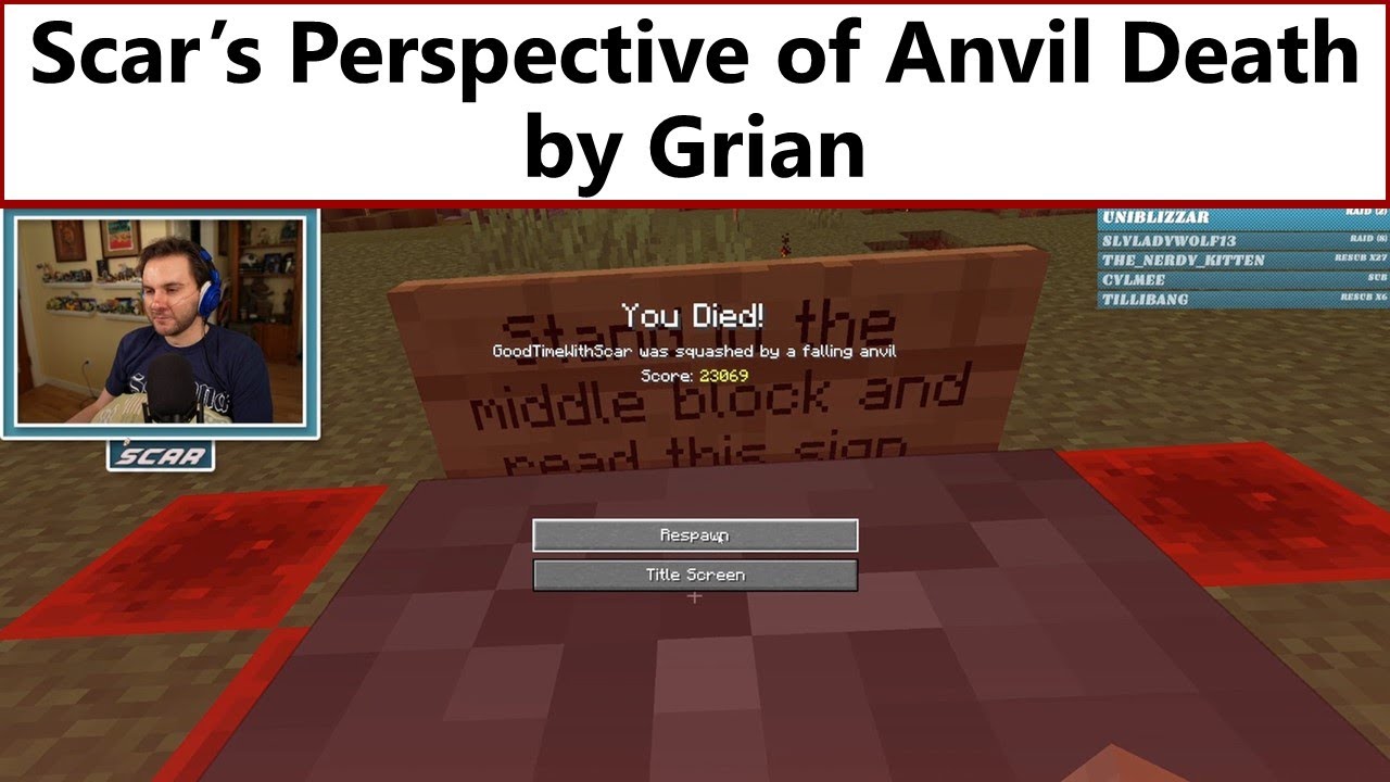 Grian Kills Scar by Anvil - YouTube