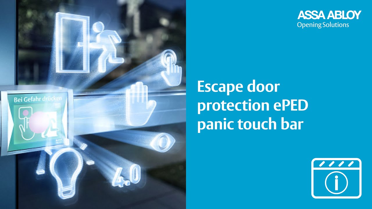 Easy escape door protection in one unit with the ePED panic touch bar ...