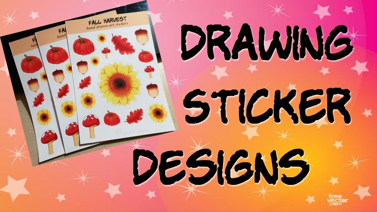 Drawing sticker designs - YouTube
