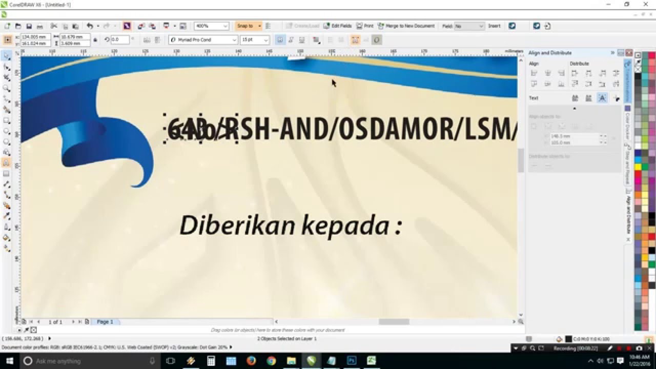 Tutorial Making Automatic Number ( Nomerator ) at CorelDraw - YouTube
