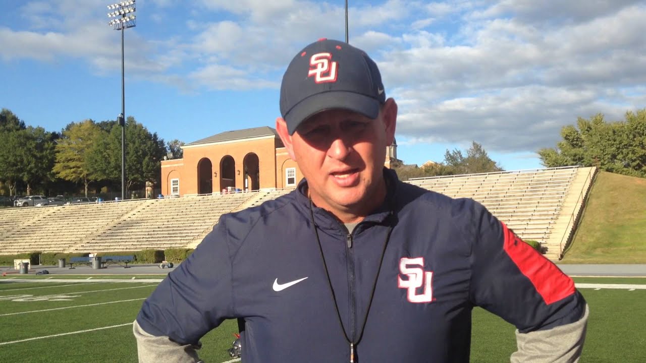 Samford head coach Chris Hatcher talking after practice, Oct. 5, 2015 ...