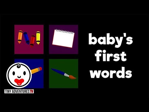 Baby's First Words | Art Supplies | Simple learning video for babies ...