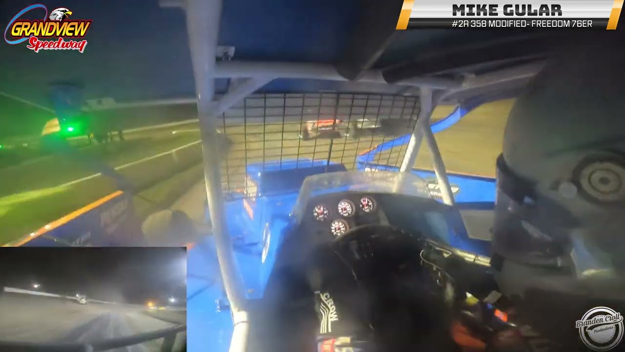 Mike Gular On-Board 358 Modified Freedom 76er at Grandview Speedway ...