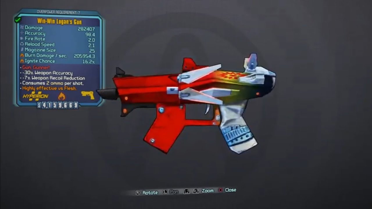 Borderlands 2, Legendary Loot Guide: Logan's Gun Pistol - YouTube
