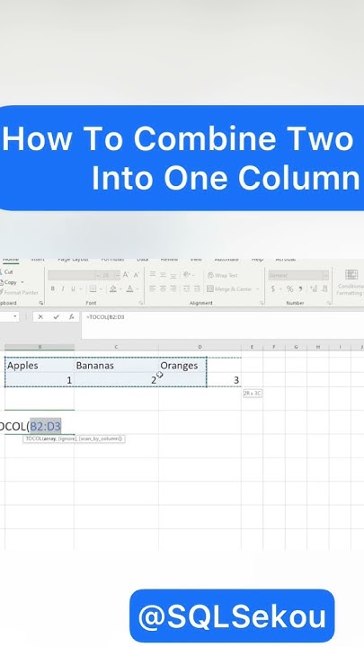 How to combine two rows into one column #excel #shorts - YouTube