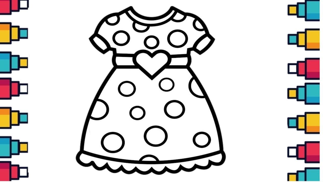 Dress Colouring drawing l How to Draw Dress for step by step ...