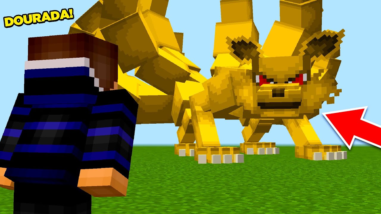 Essa é a NOVA KURAMA DOURADA DE NARUTO no minecraft! - YouTube